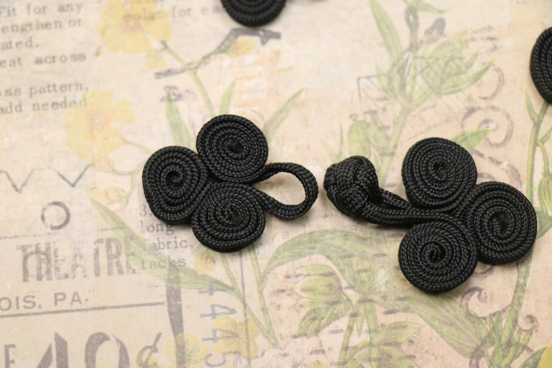 1 Vintage Black Fabric Frog Closure Set - Etsy