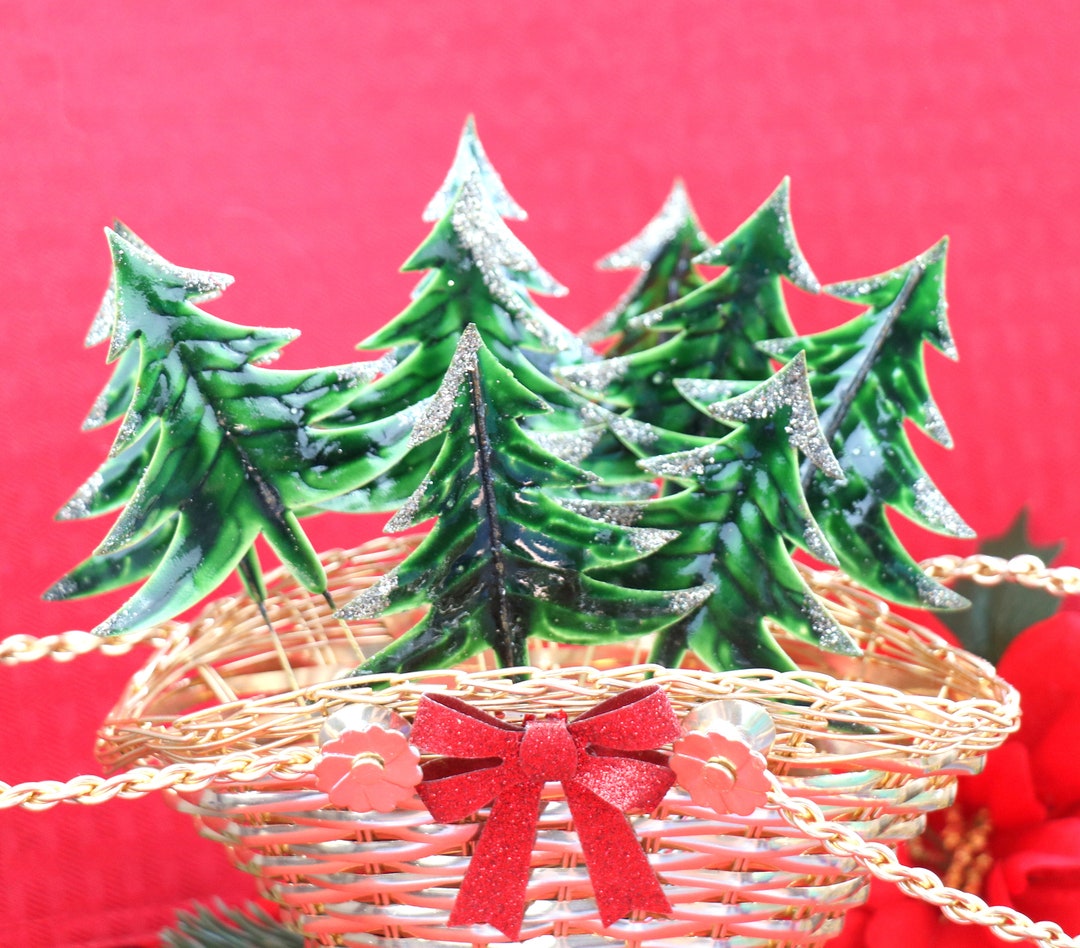 1 Vintage Lacquered Christmas Tree Pick - Etsy