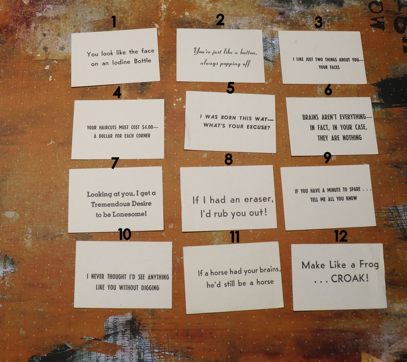 1 Vintage Insult Vending Card | Etsy