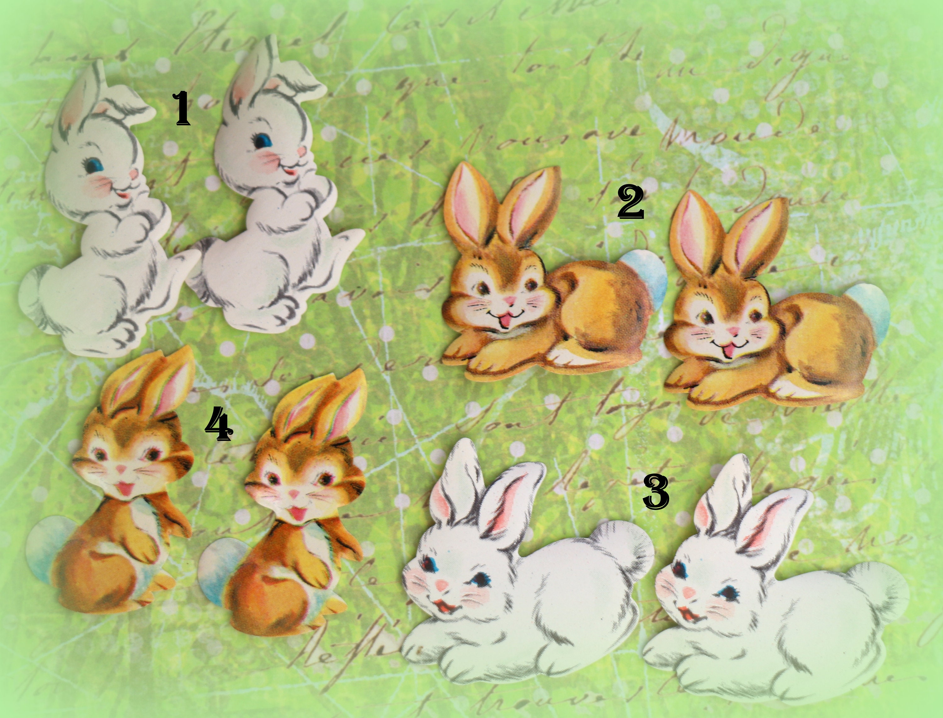 2 Vintage Dennison Bunny Stickers - 4 Choices - Etsy