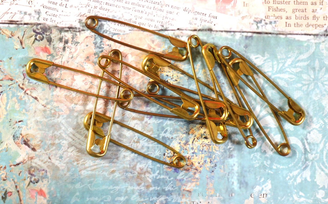 3 Large Vintage Brass Safety Pin - Etsy