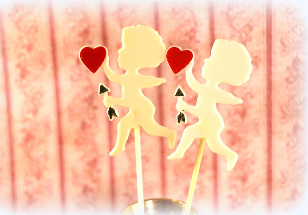 1 Vintage Valentine's Cupid Pick - Etsy