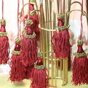 1 Vintage Deep Red Large Tassel - Etsy