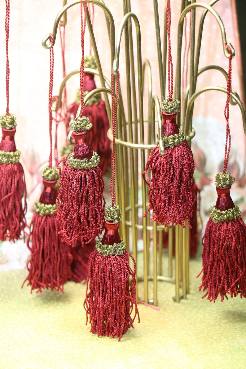 1 Vintage Deep Red Large Tassel - Etsy
