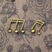 2 Vintage Brass Musical Note Stampings Charm - Etsy