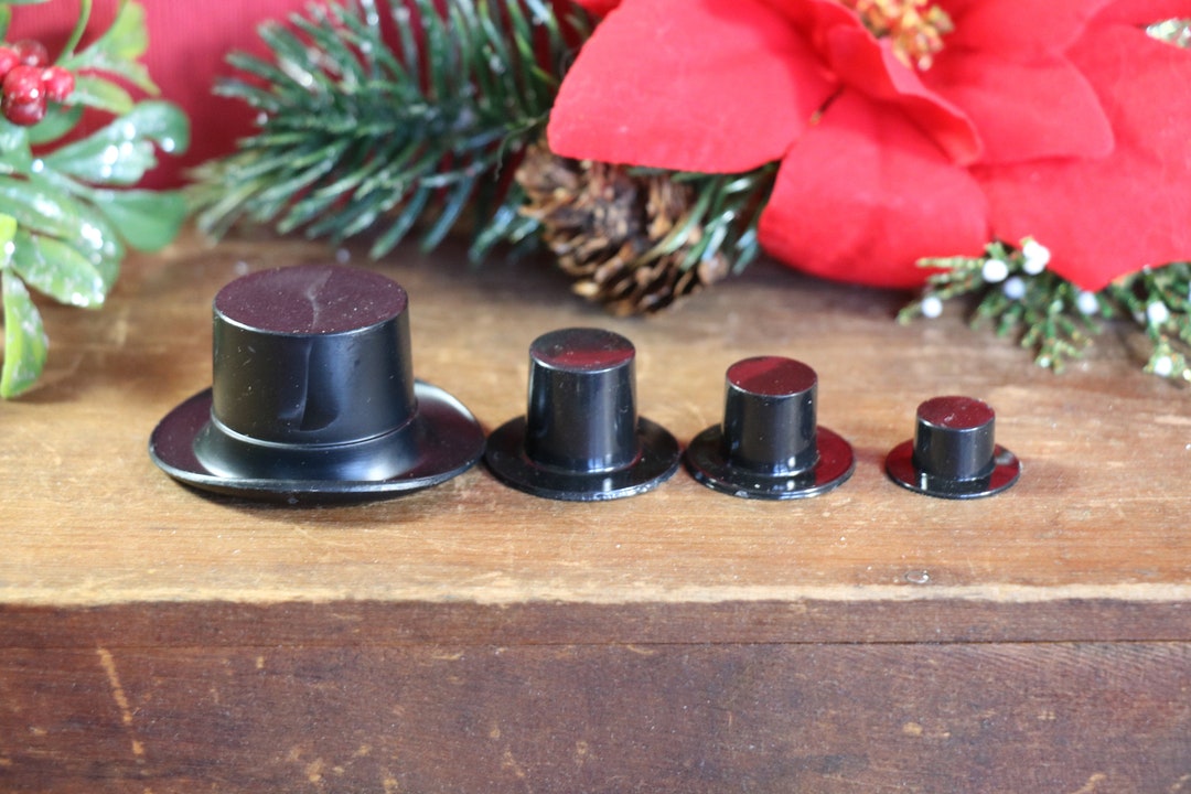 Miniature Black Plastic Snowman Hats - 4 Sizes to Choose From - Etsy