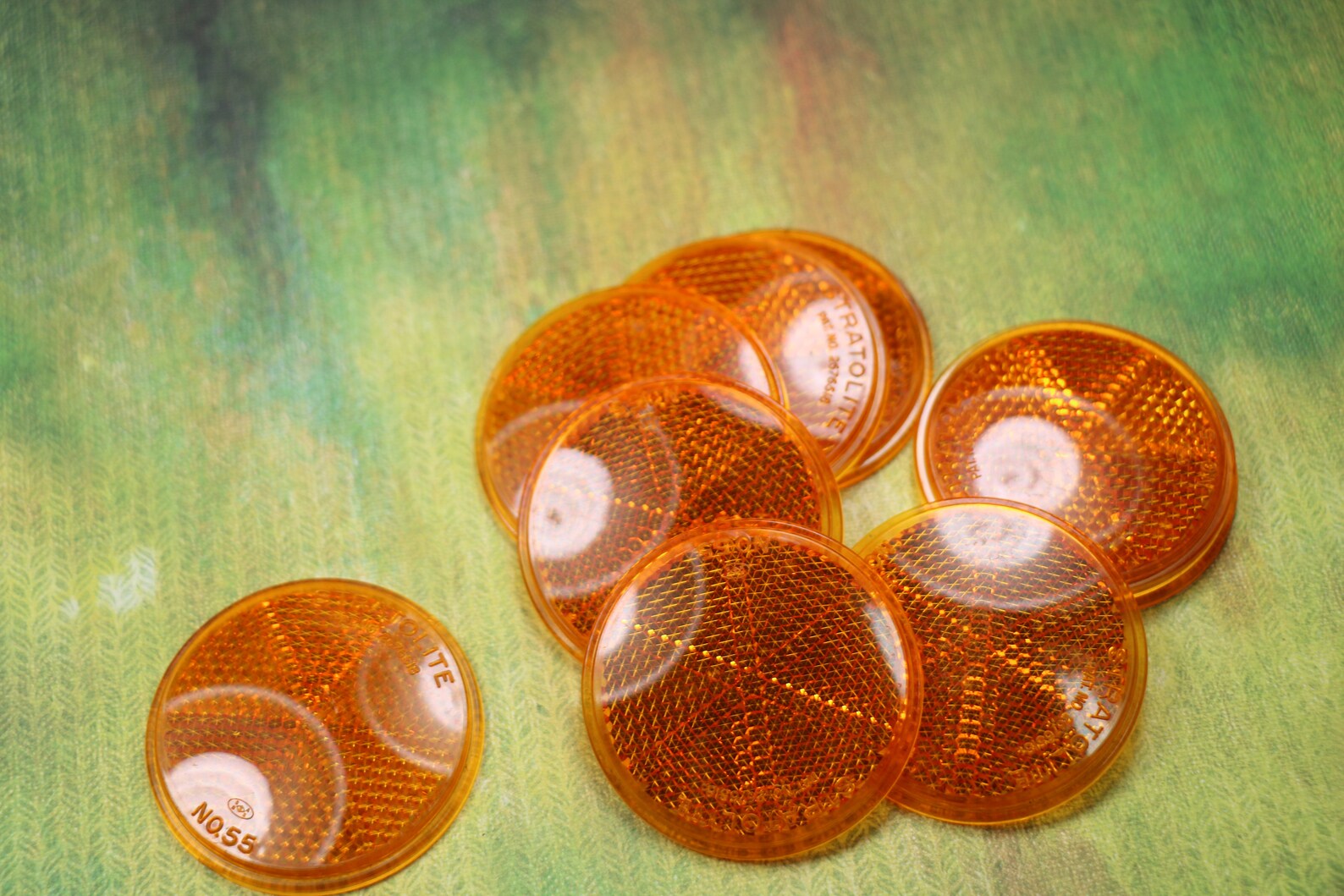 2 Vintage Plastic Stratolite Orange Reflectors - Etsy