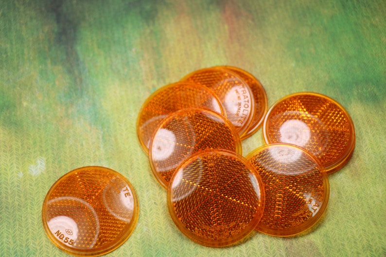 2 Vintage Plastic Stratolite Orange Reflectors - Etsy