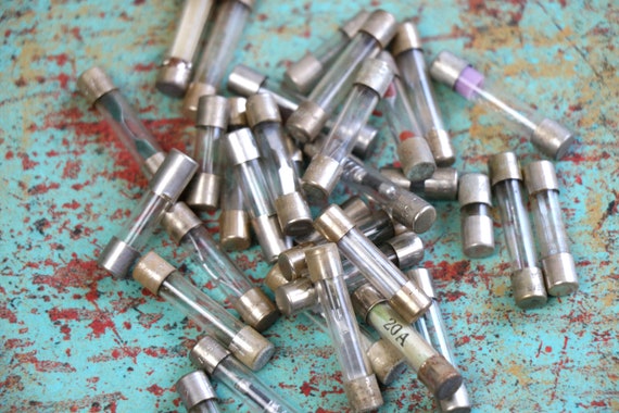 5 Vintage Small Glass Fuses - Etsy