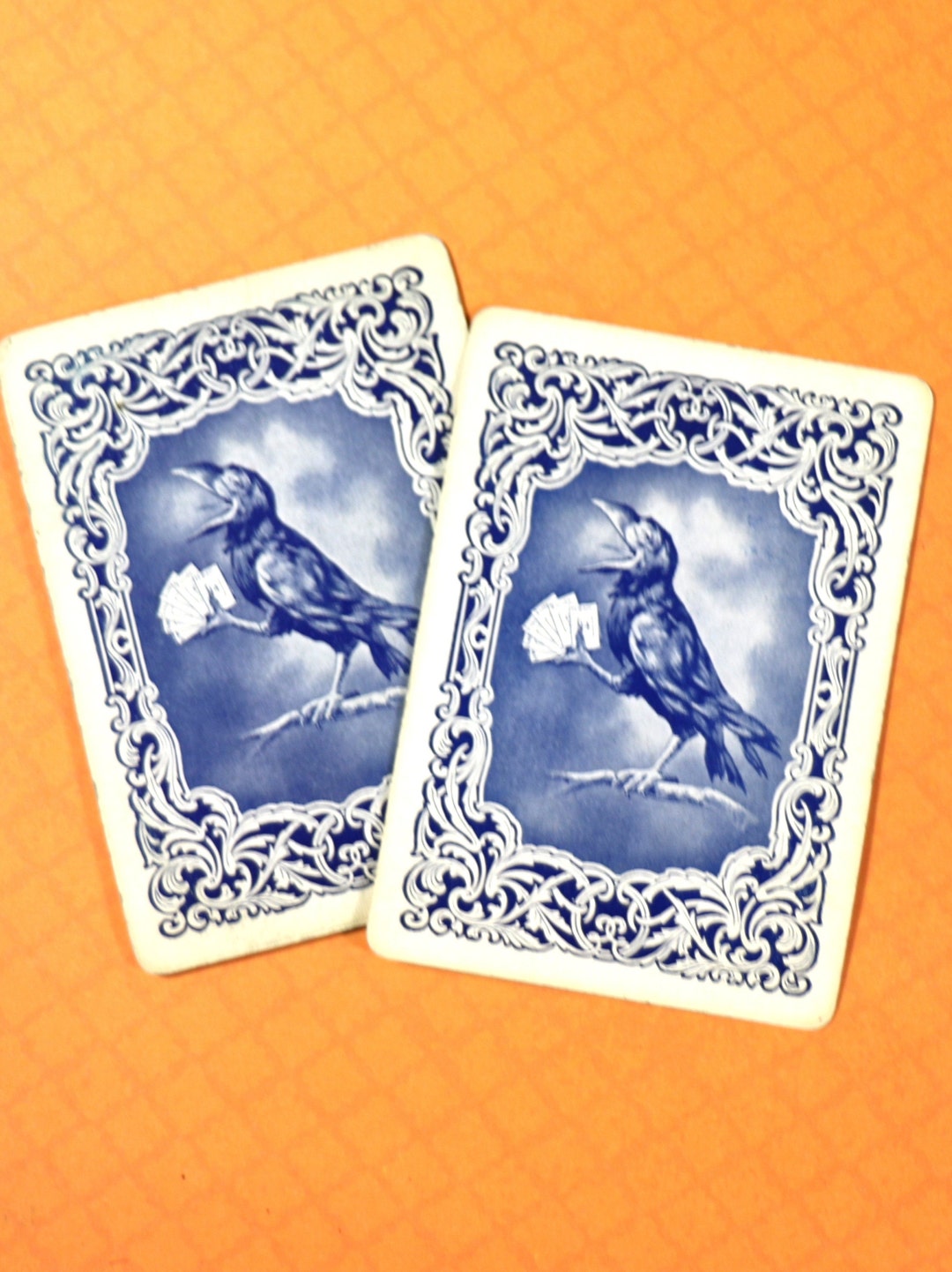 2 Vintage Blue Rook Cards - Etsy
