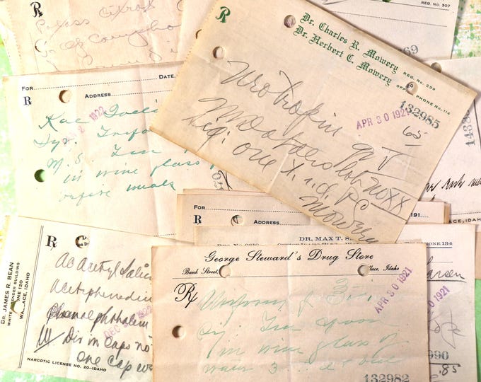 Antique Prescriptions / Vintage Handwritten Medical Prescriptions ...