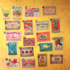 1 Antique Matchbox Label - Etsy