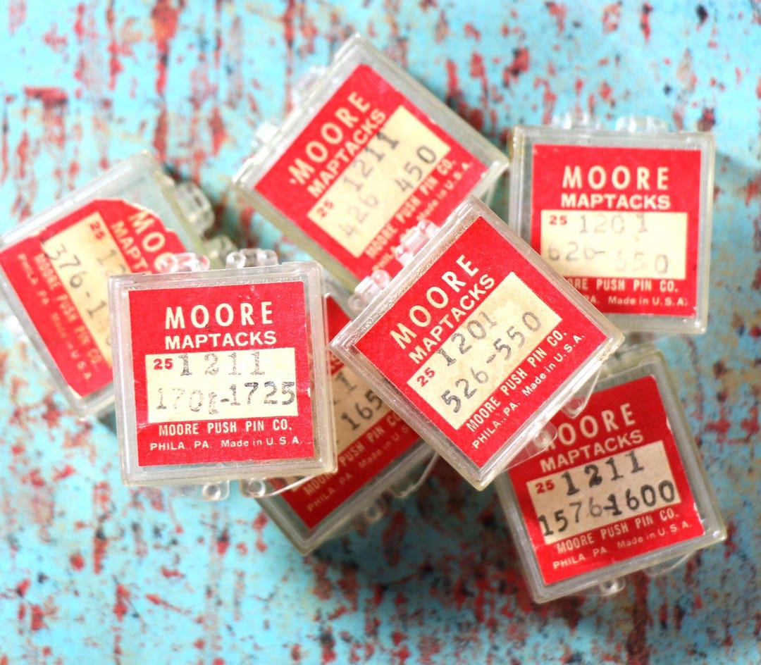 1 Vintage Empty Moore Map Pin Case - Etsy
