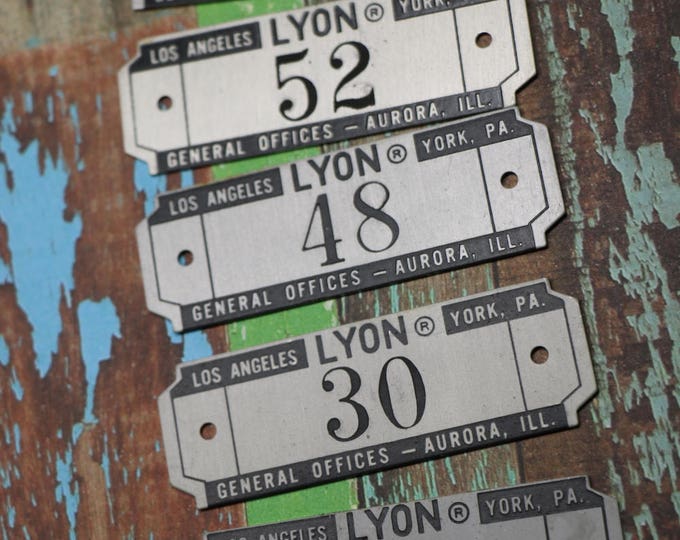 1 Vintage Lyon Industrial Number Locker Tag - Etsy