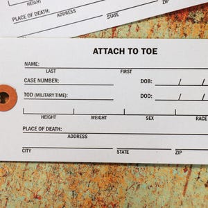 1 Vintage Authentic Toe Tag for Morgue or Halloween - Etsy