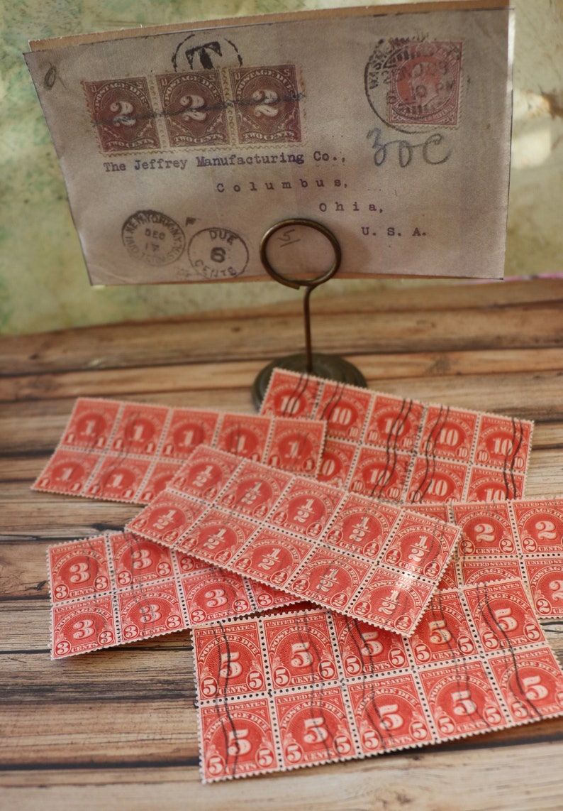 24 Vintage USPS Postage Due Stamps | Etsy