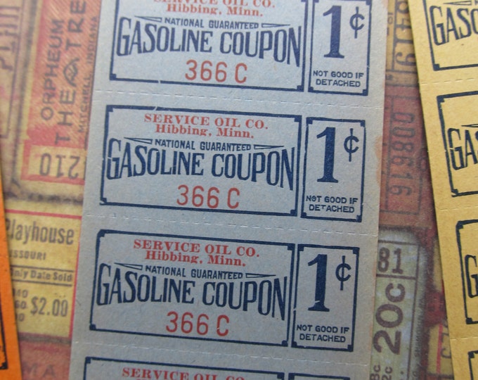 10 Vintage Gasoline Coupons - Etsy