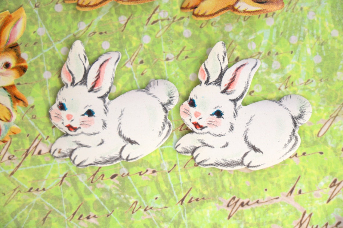 2 Vintage Dennison Bunny Stickers - 4 Choices - Etsy