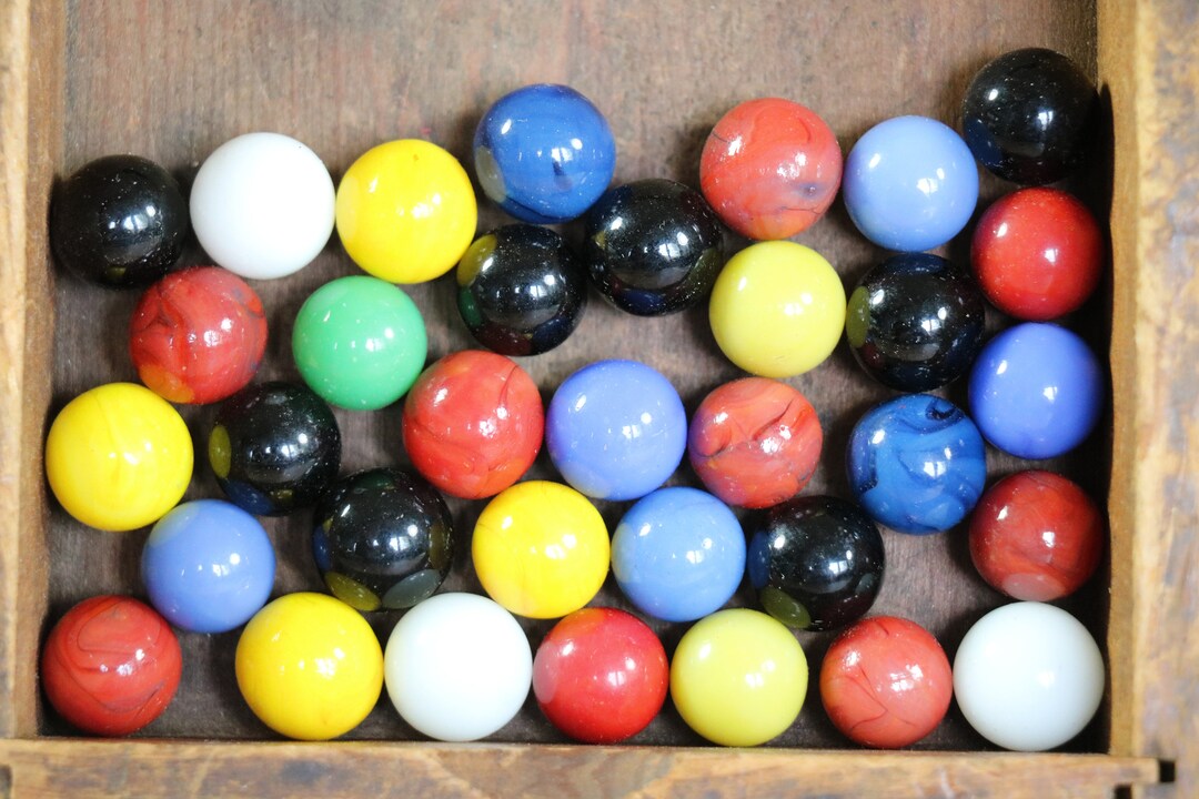 4 Vintage Solid Glass Marbles - Etsy