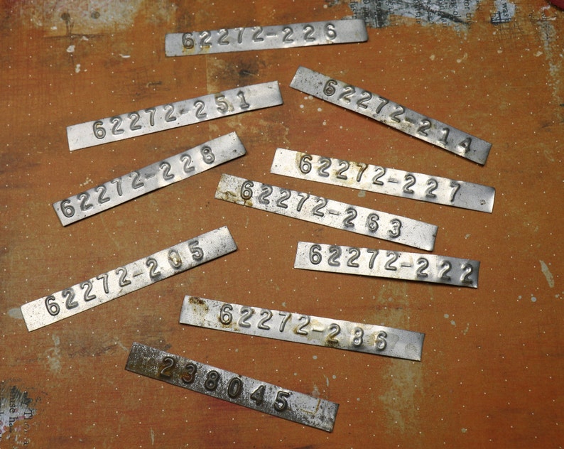 1 Vintage Aluminum Embossed Cargo Tag Number - Etsy