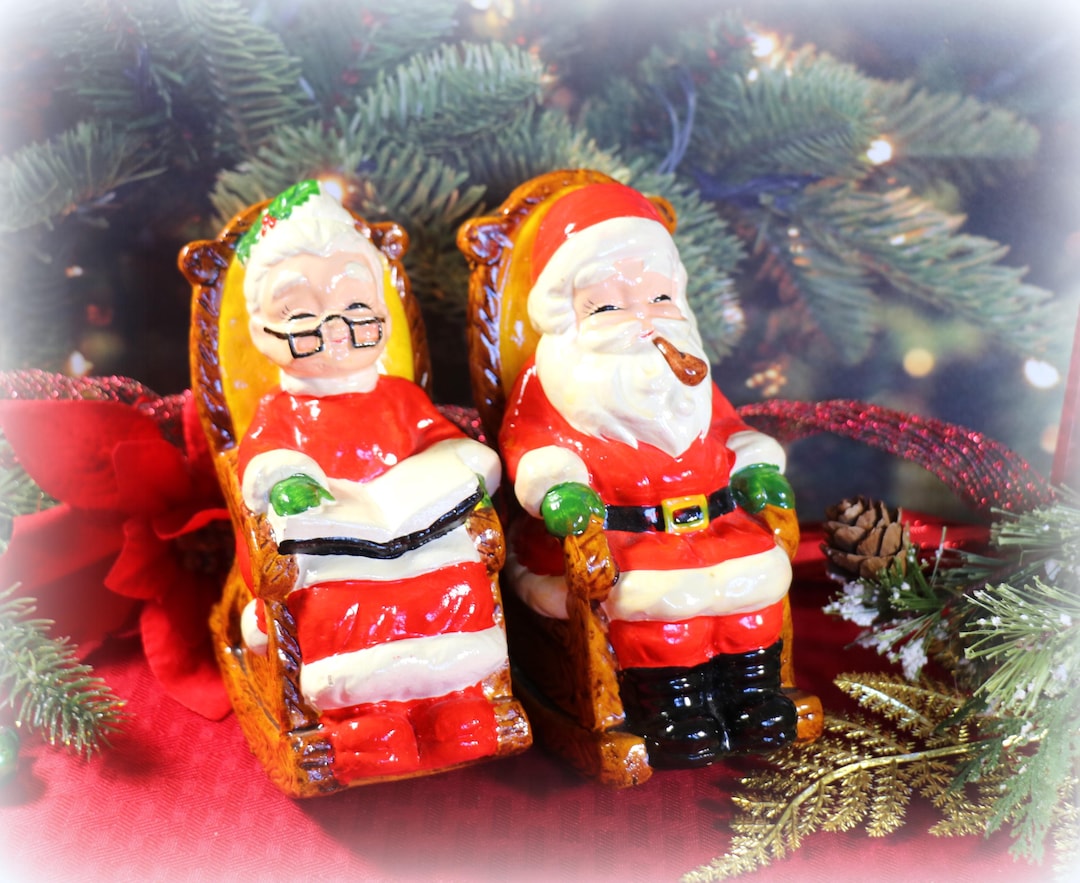 Vintage Ceramic Santa and Mrs. Claus in Rocking Chair Banks - Etsy