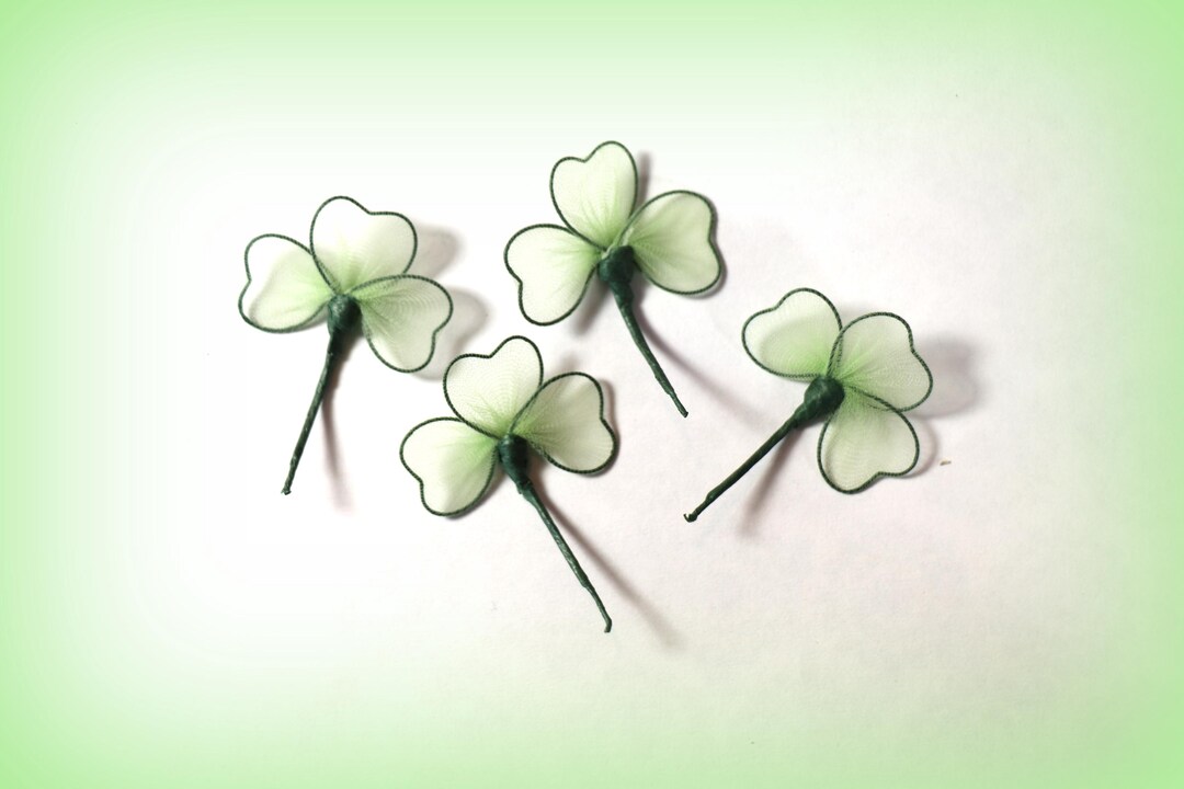 1 Vintage Mesh Shamrock Stem - Etsy
