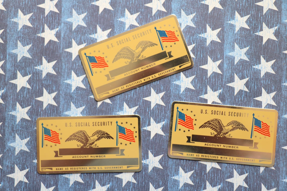 1 Vintage 1950's Brass Unused Social Security Card - Etsy