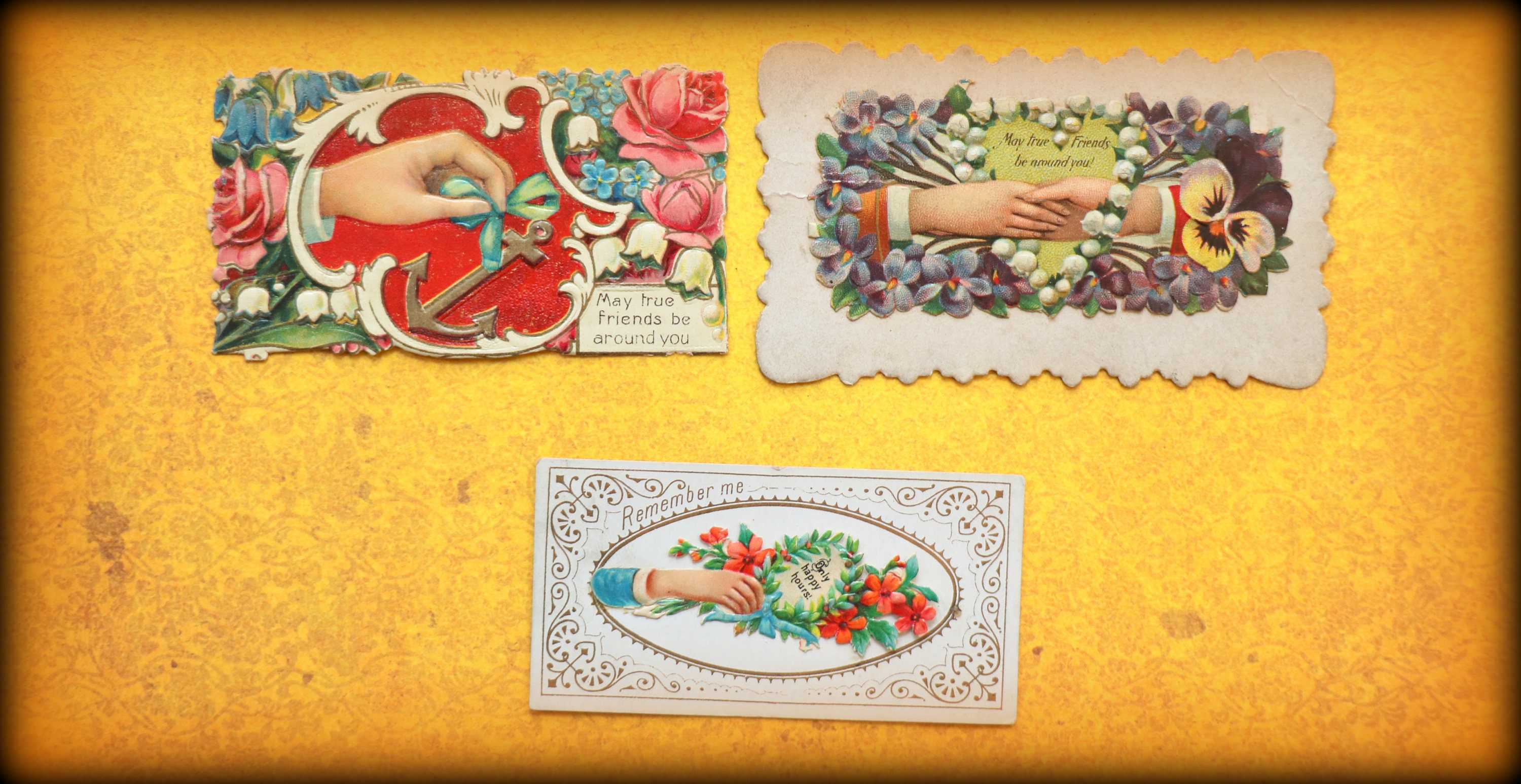 1 Antique Victorian Scrap With Hand Gift Cards - Etsy