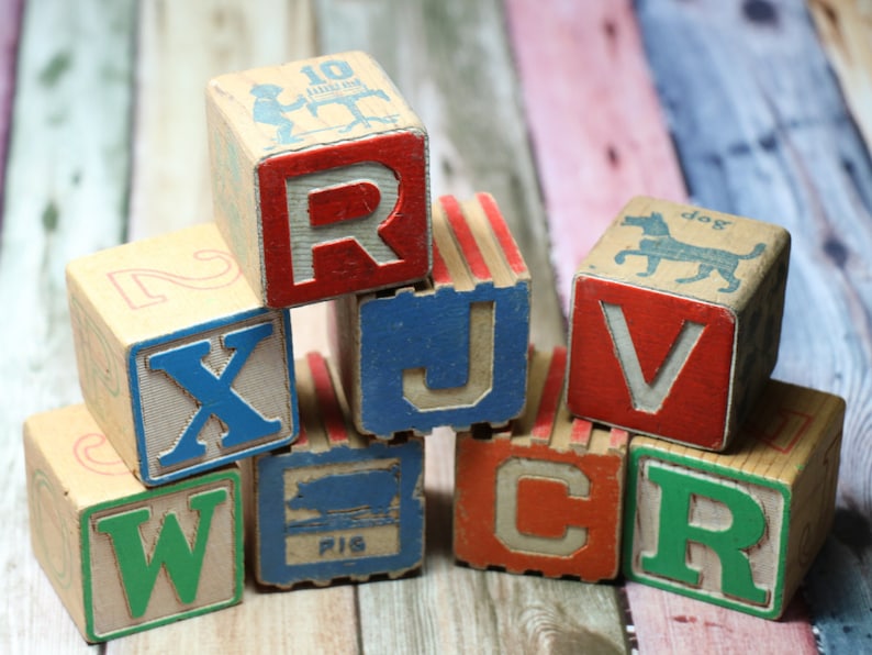 1 Antique Vintage Wooden Alphabet Block - Etsy