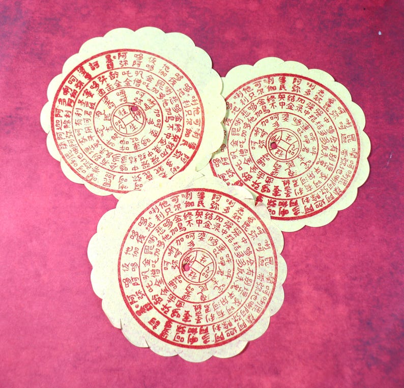 3 Pieces Chinese Scalloped Circle Paper - Etsy
