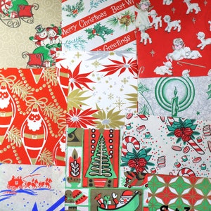 1 Pack 10 Pieces Vintage 1940's and 1950's Christmas Wrapping Paper ...