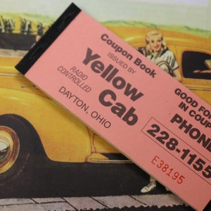 1 Vintage Yellow Cab Ticket Book - Etsy
