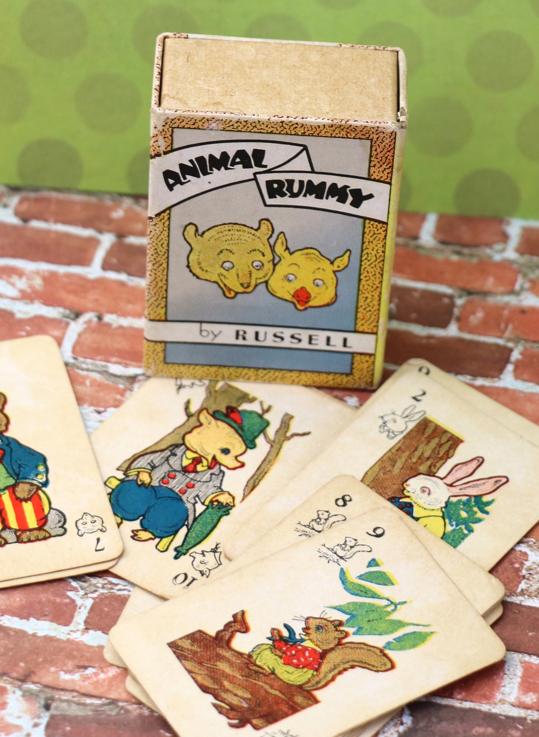 4 Vintage Miniature Animal Rummy Cards - Etsy