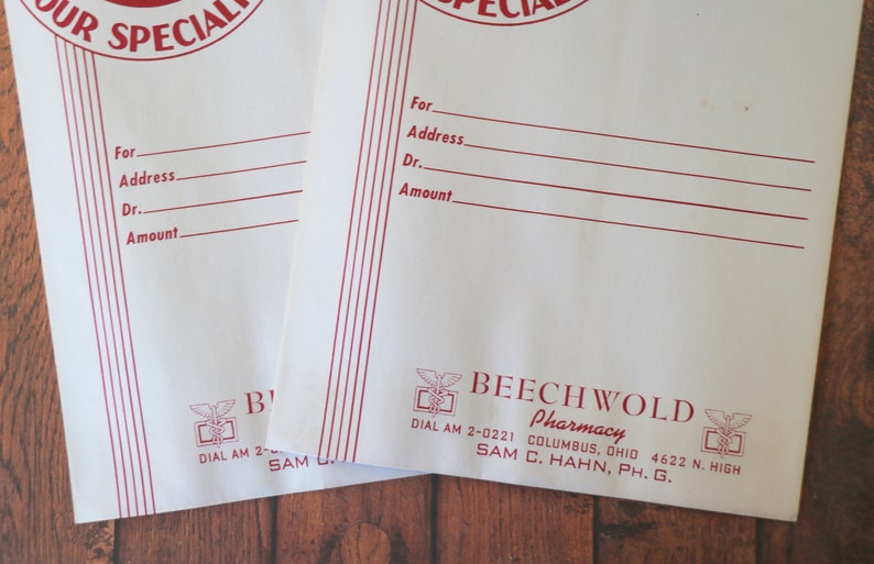 2 Vintage Pharmacy Prescription Envelopes - Etsy