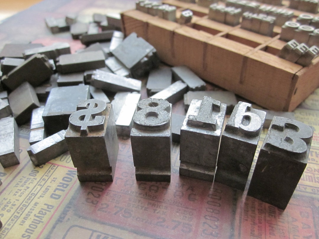 5 Vintage Metal Printer's Block Letters Alphabet - Etsy