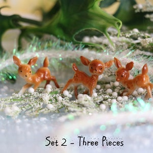 1 Set of Vintage Miniature Plastic Deer Choose From 5 Different Sets - Etsy