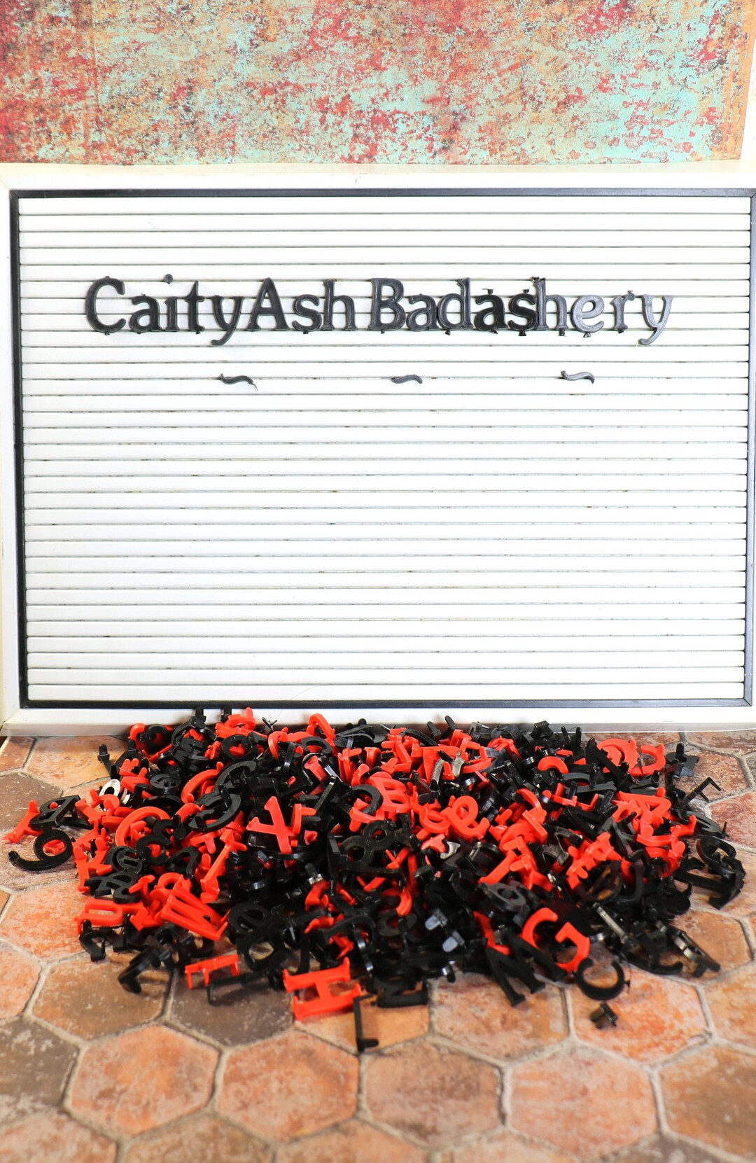 Vintage Sign Board With Black and Red Letters, Numbers, and Symbols - Etsy