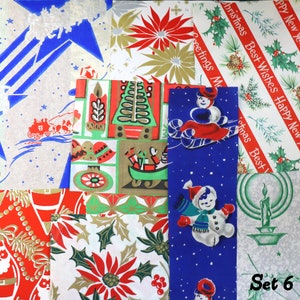1 Pack 10 Pieces Vintage 1940's and 1950's Christmas Wrapping Paper ...