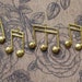 2 Vintage Brass Musical Note Stampings Charm - Etsy