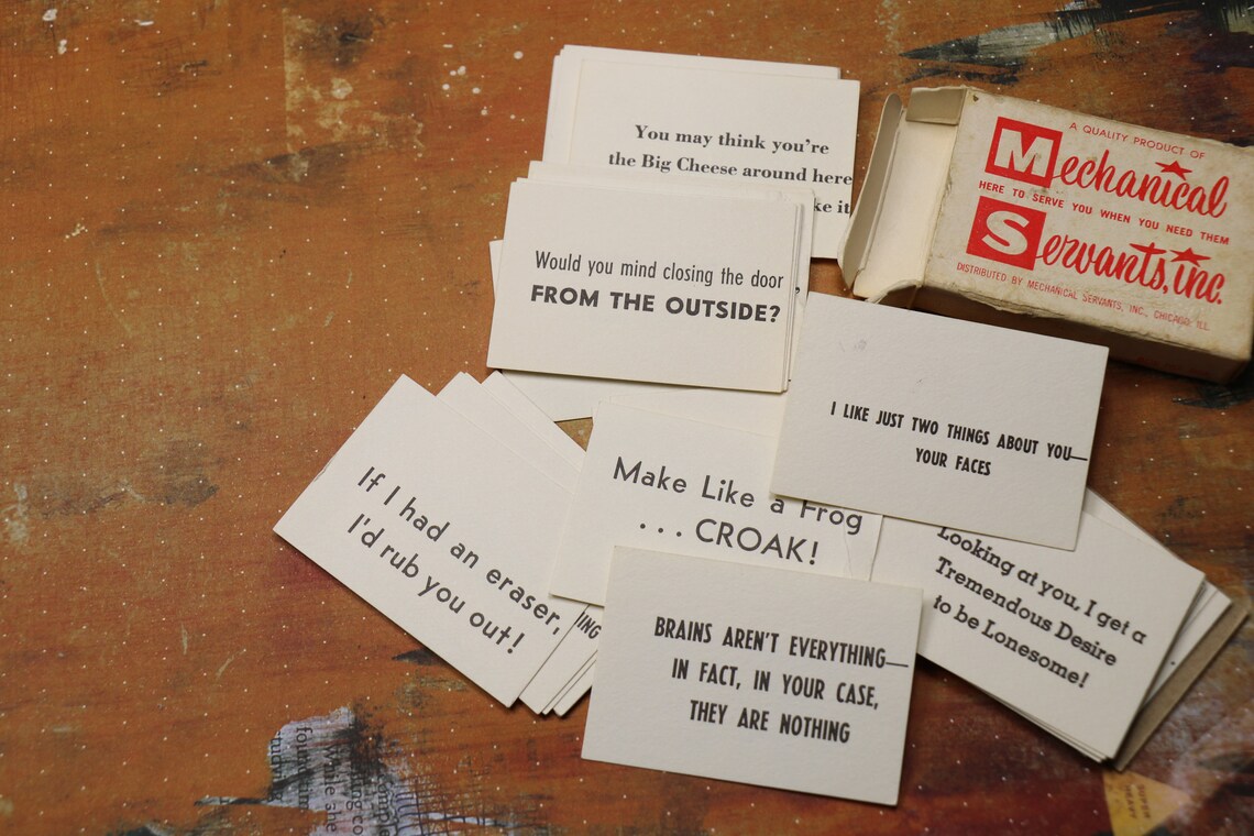 1 Vintage Insult Vending Card - Etsy
