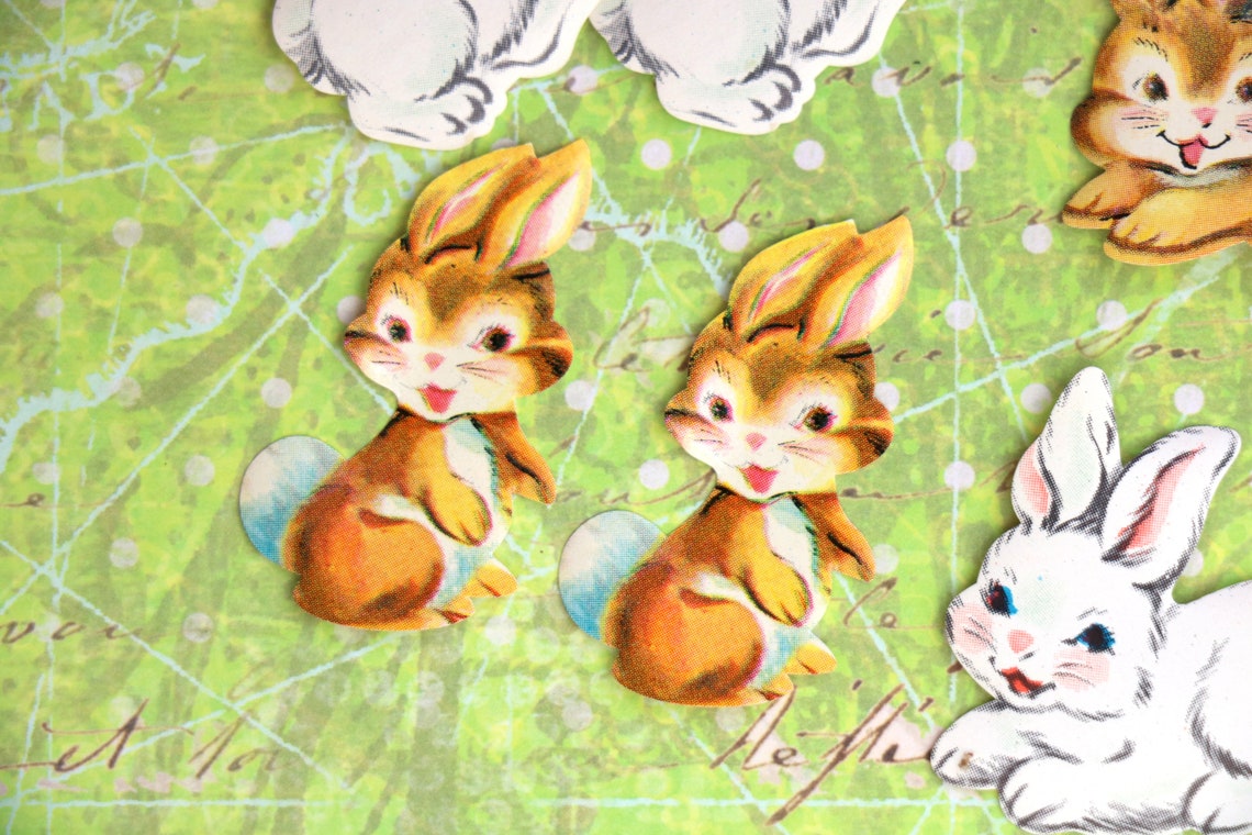 2 Vintage Dennison Bunny Stickers - 4 Choices - Etsy