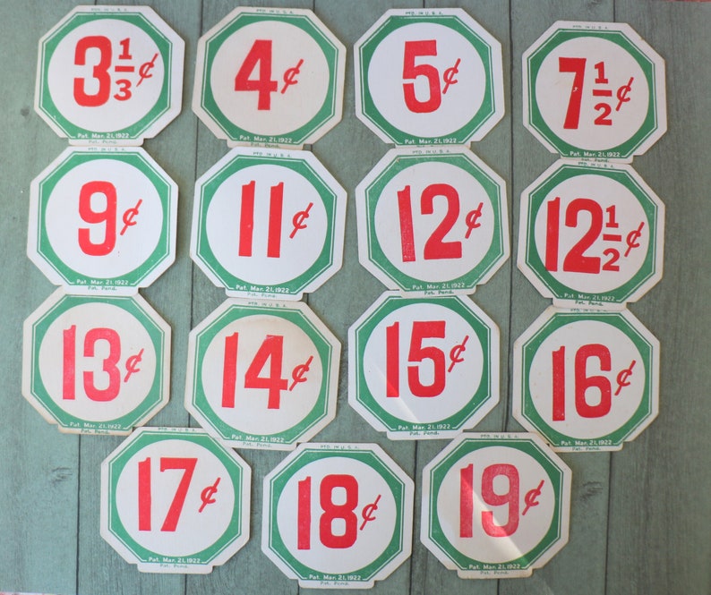 1 Vintage Octagon Price Tags Your Choice | Etsy