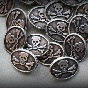 2 Vintage Silver Plated Shank Buttons With Embossed Skull - Etsy