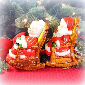 Vintage Ceramic Santa and Mrs. Claus in Rocking Chair Banks - Etsy