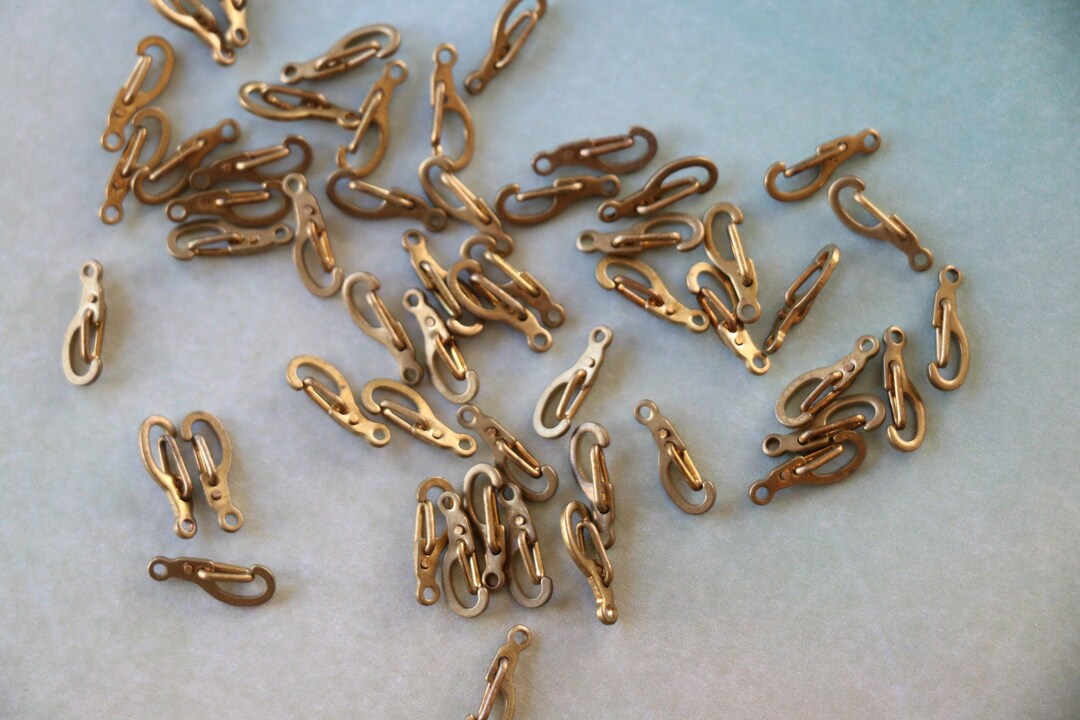 2 Vintage Little Solid Brass Clips - Etsy