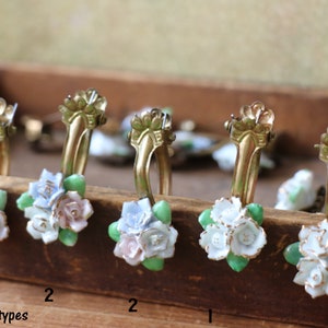 1 Vintage Brass and Ceramic Clip | Etsy