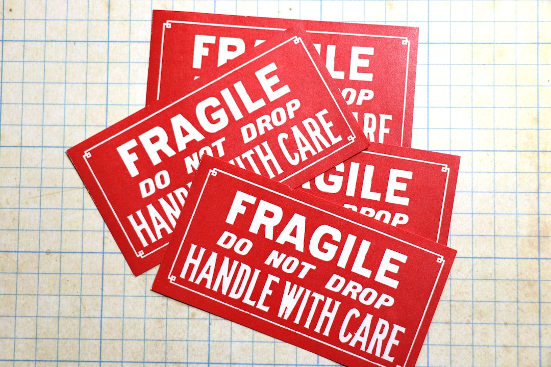 3 Vintage Large "fragile" Label Stickers - Etsy