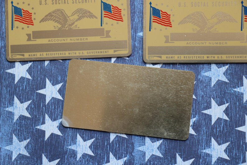 1 Vintage 1950's Brass Unused Social Security Card - Etsy