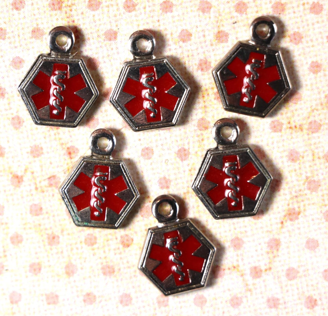 2 Vintage Silver Toned Medical Alert Charms - Etsy