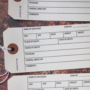 1 Vintage Authentic Toe Tag for Morgue or Halloween | Etsy